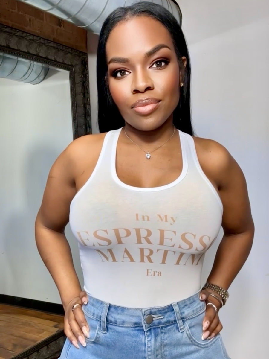 Espresso Martini Racerback Tank - White – Thrifty Girl Online